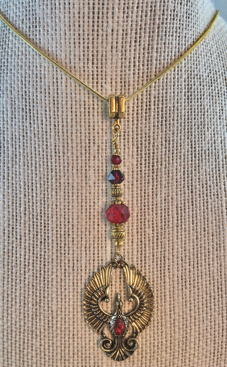Gold Phoenix Rising Necklace With 18kt Gold Plated Chain - Etsy