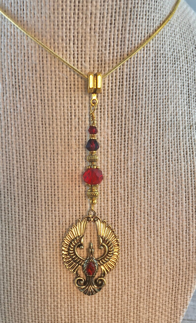 Gold Phoenix Rising Necklace With 18kt Gold Plated Chain - Etsy