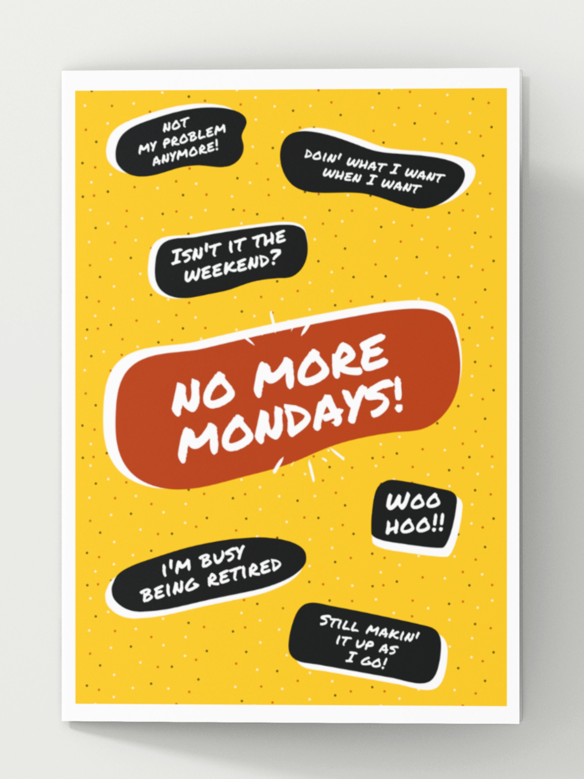 No More Mondays Retirement Card for Boss | Retirement Card From Group ...