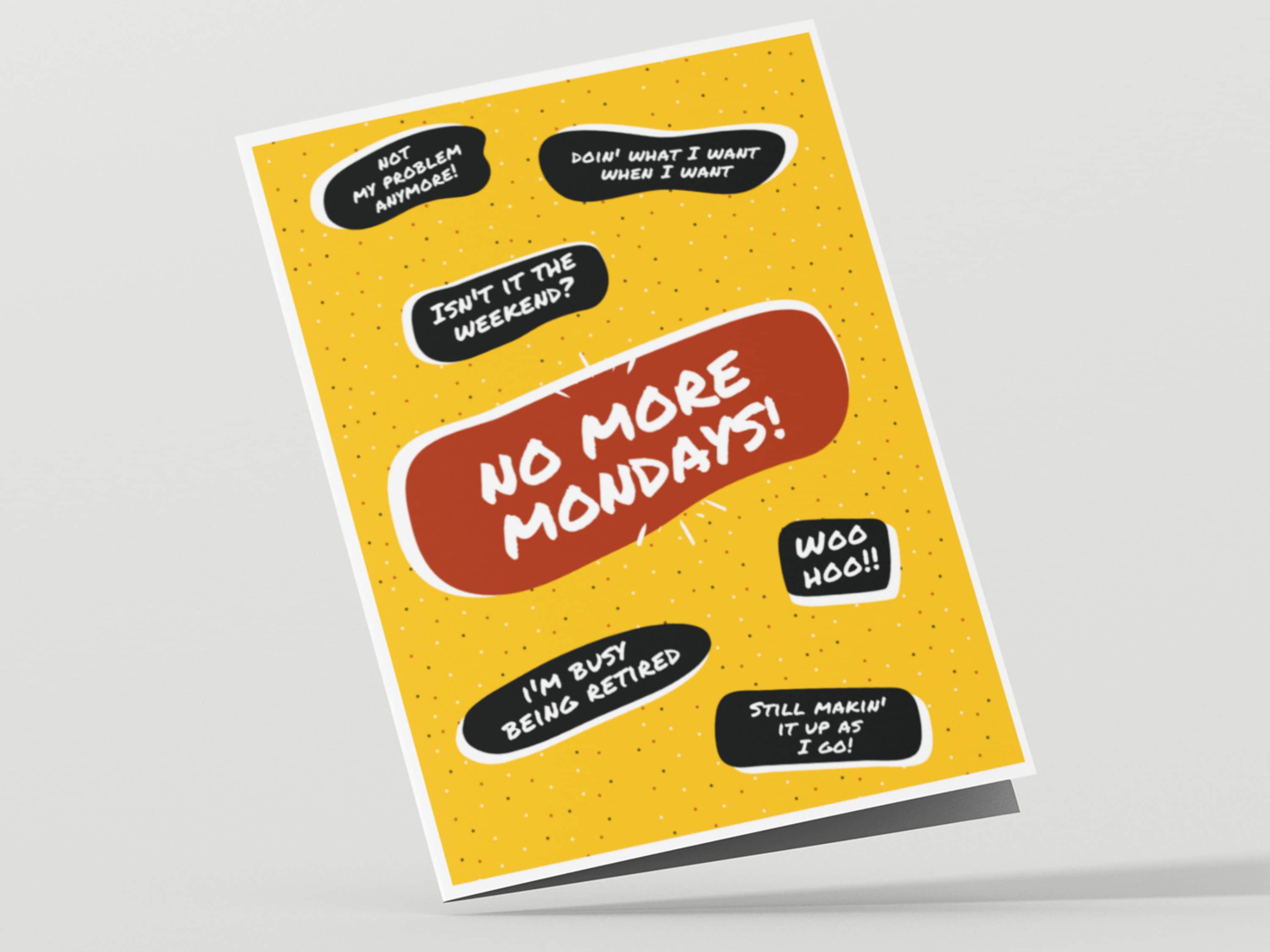 No More Mondays Retirement Card for Boss | Retirement Card From Group ...