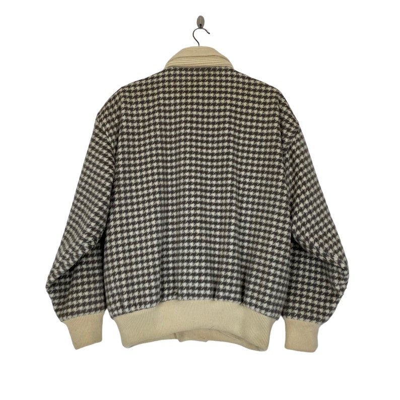Celine Paris Houndstooth Design Wool Fabric Double Layer Button Jacket ...