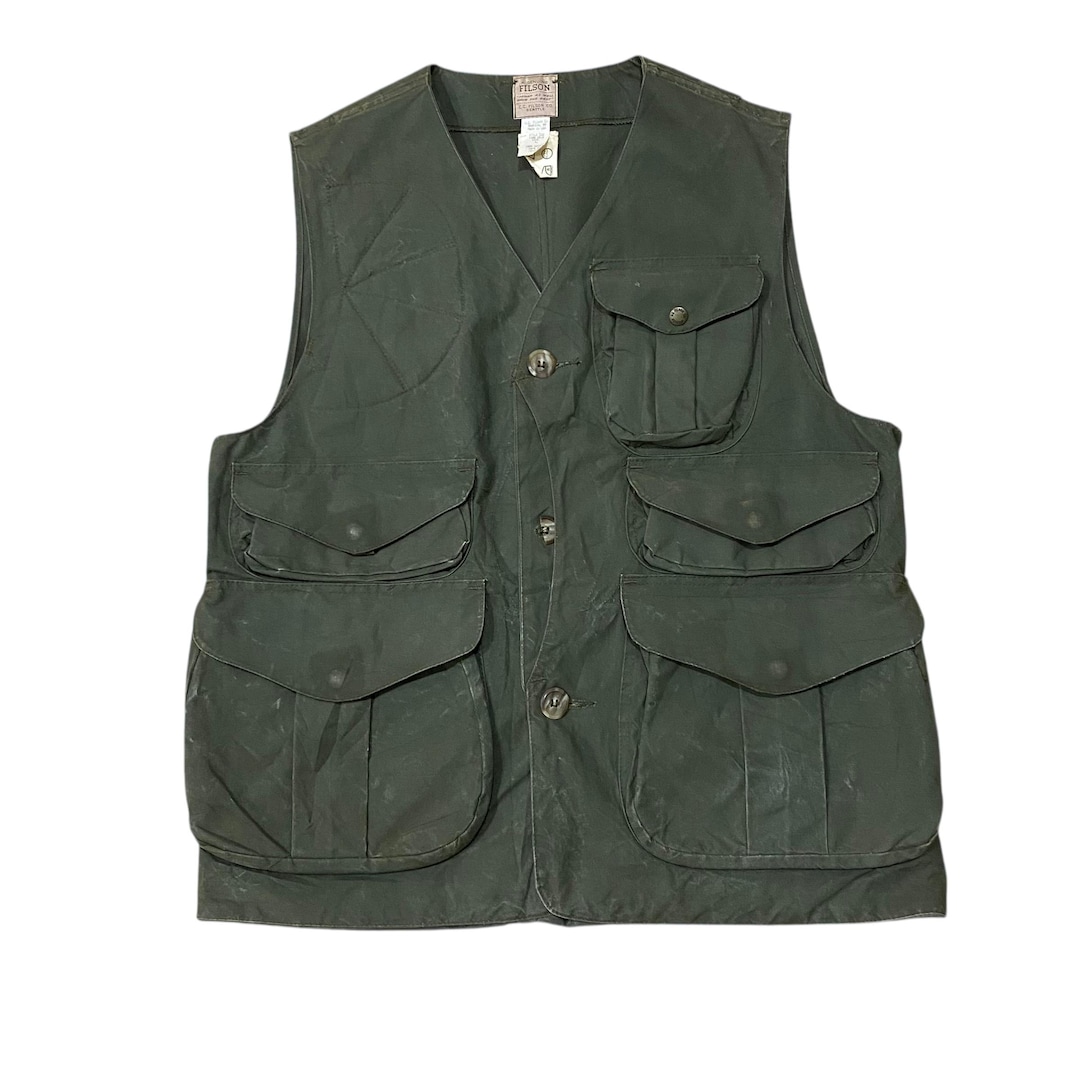 Vintage Filson Tin Cloth Vest Hunting Cargo Size L Made in USA - Etsy