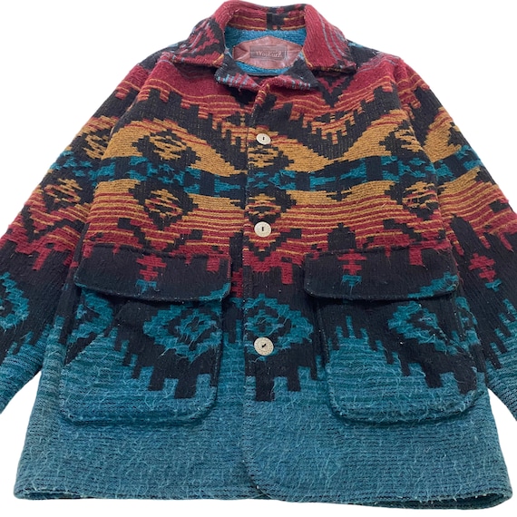 Vintage Woolrich Aztec Navajo Blanket printed wool mu… - Gem