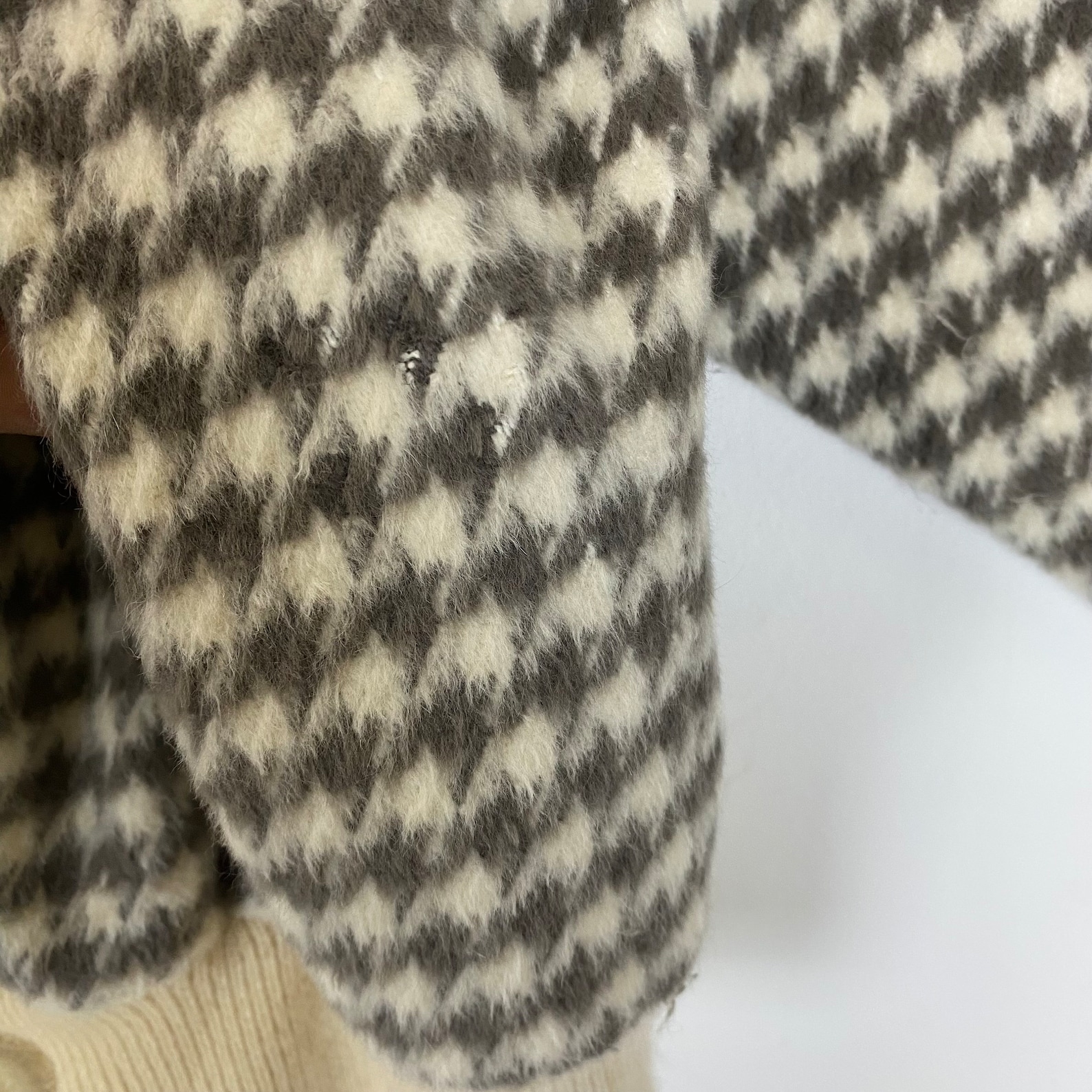 Celine Paris Houndstooth Design Wool Fabric Double Layer Button Jacket Size 48 - Etsy