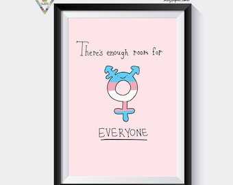 Transgender Landscape Art Print, Transgender Minimal Poster Wall Art ...