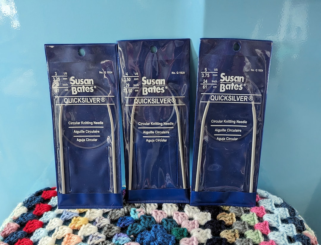 Genuine Susan Bates Quicksilver Circular Knitting Needles, Various ...