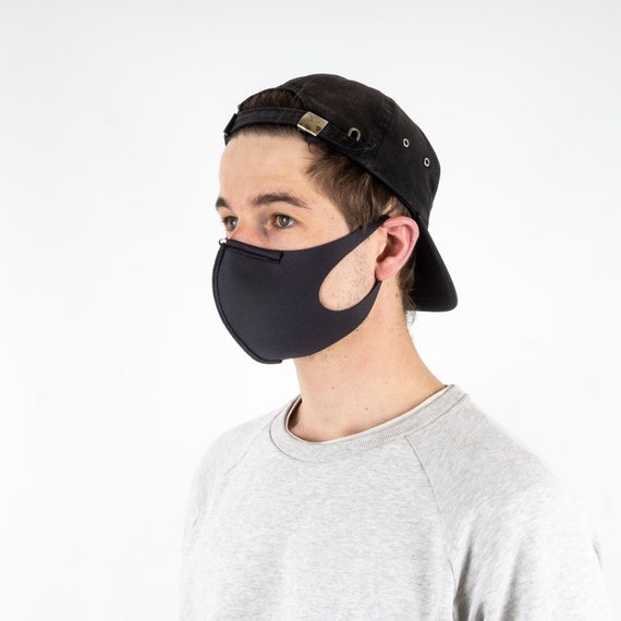 Black Face Mask with nose wire Washable Face Mask Reusable | Etsy