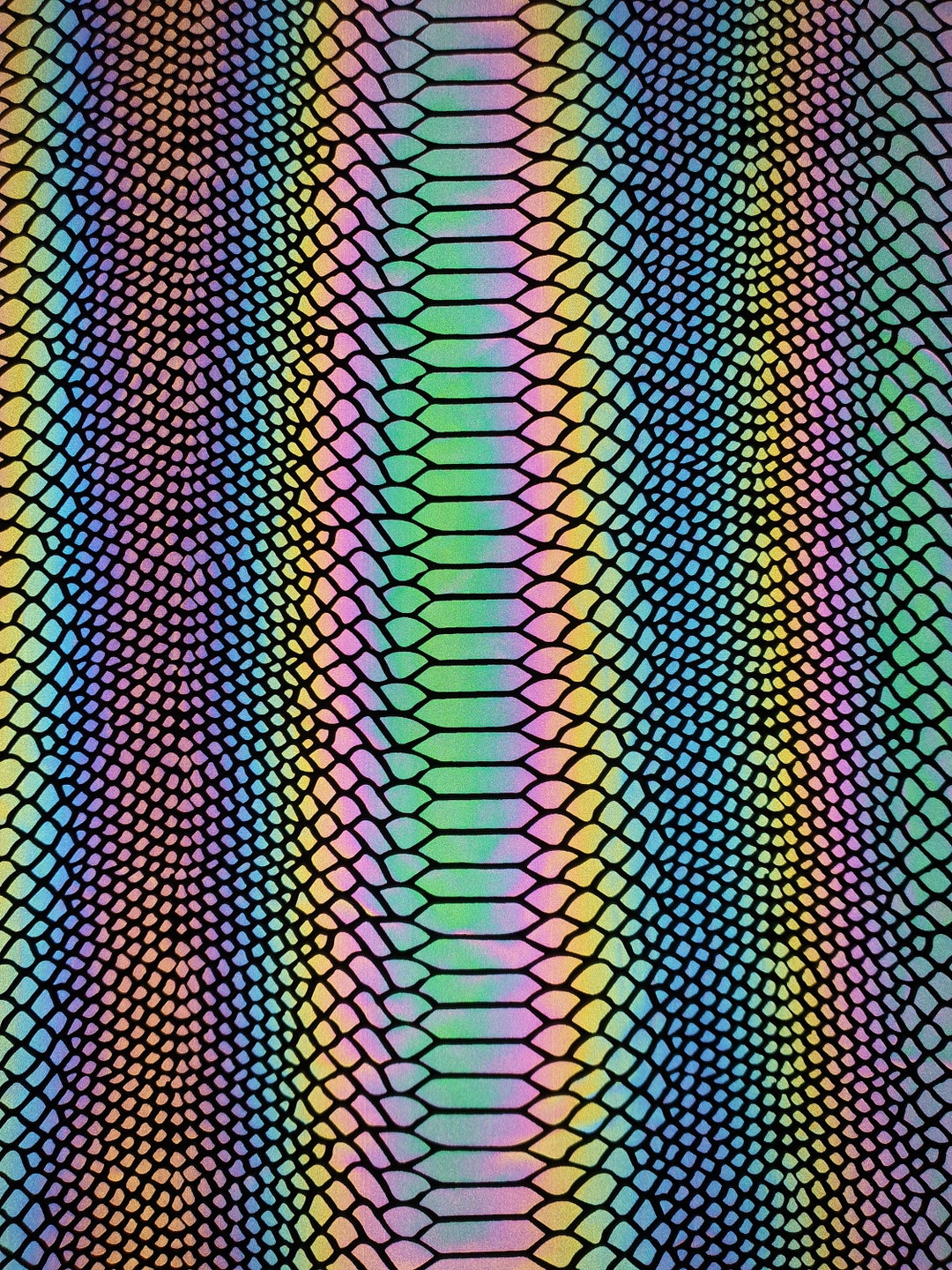 Snakeskin Rainbow Reflective Fabric 4-way STRETCH Jersey - Etsy