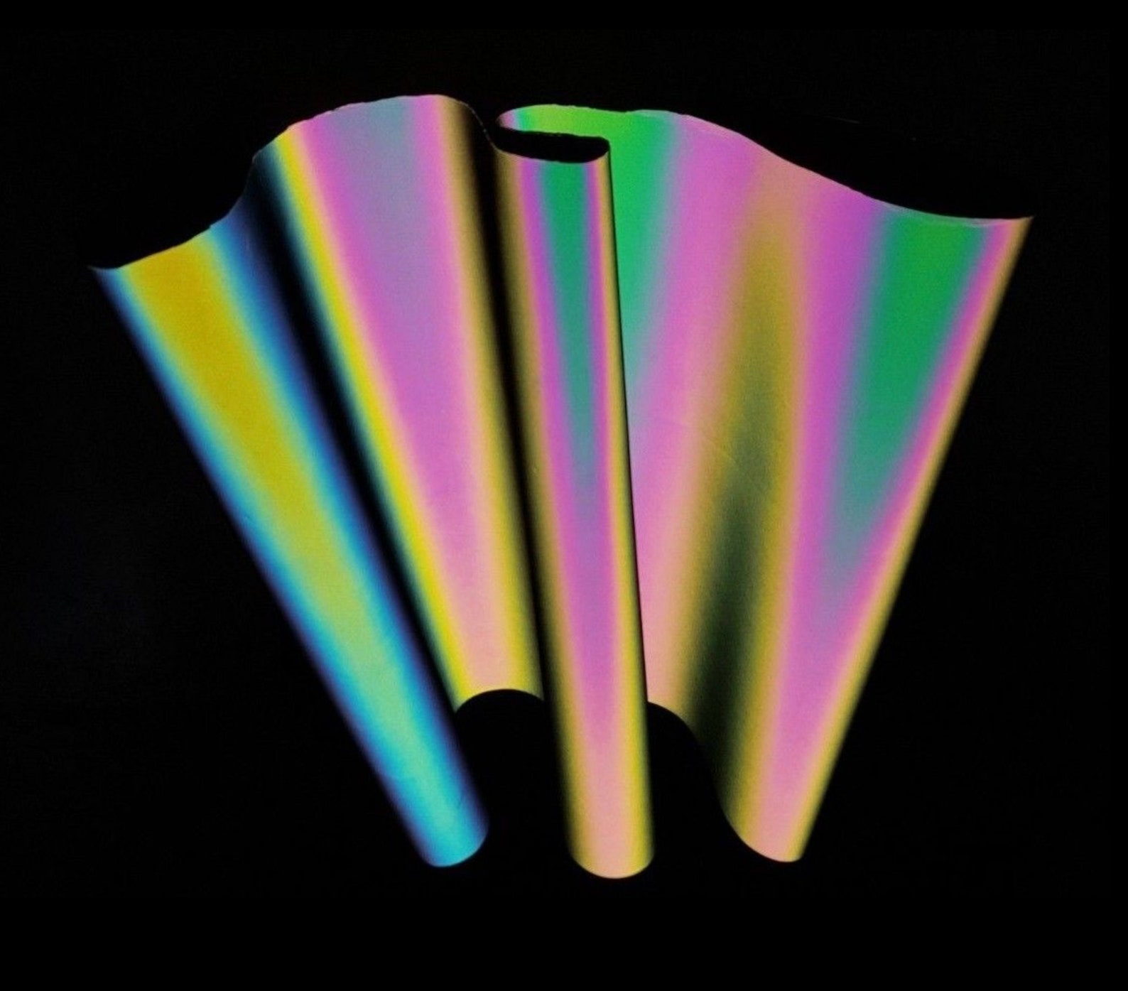 A4 - Reflective Rainbow Iridescent Leatherette Fabric, Reflective Vegan ...