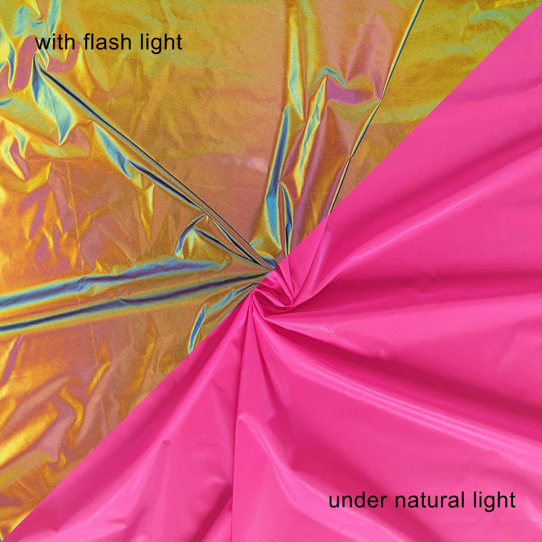 Shocking Pink Rainbow Reflective PL WOVEN Fabric, High-vis ...