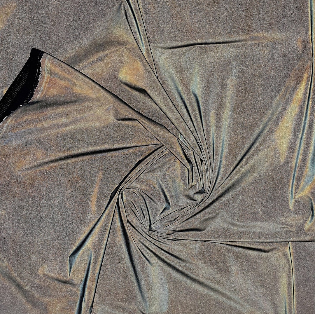 Black Reflective STRETCH Fabric, High Quality Spandex, 4-way Stretch ...
