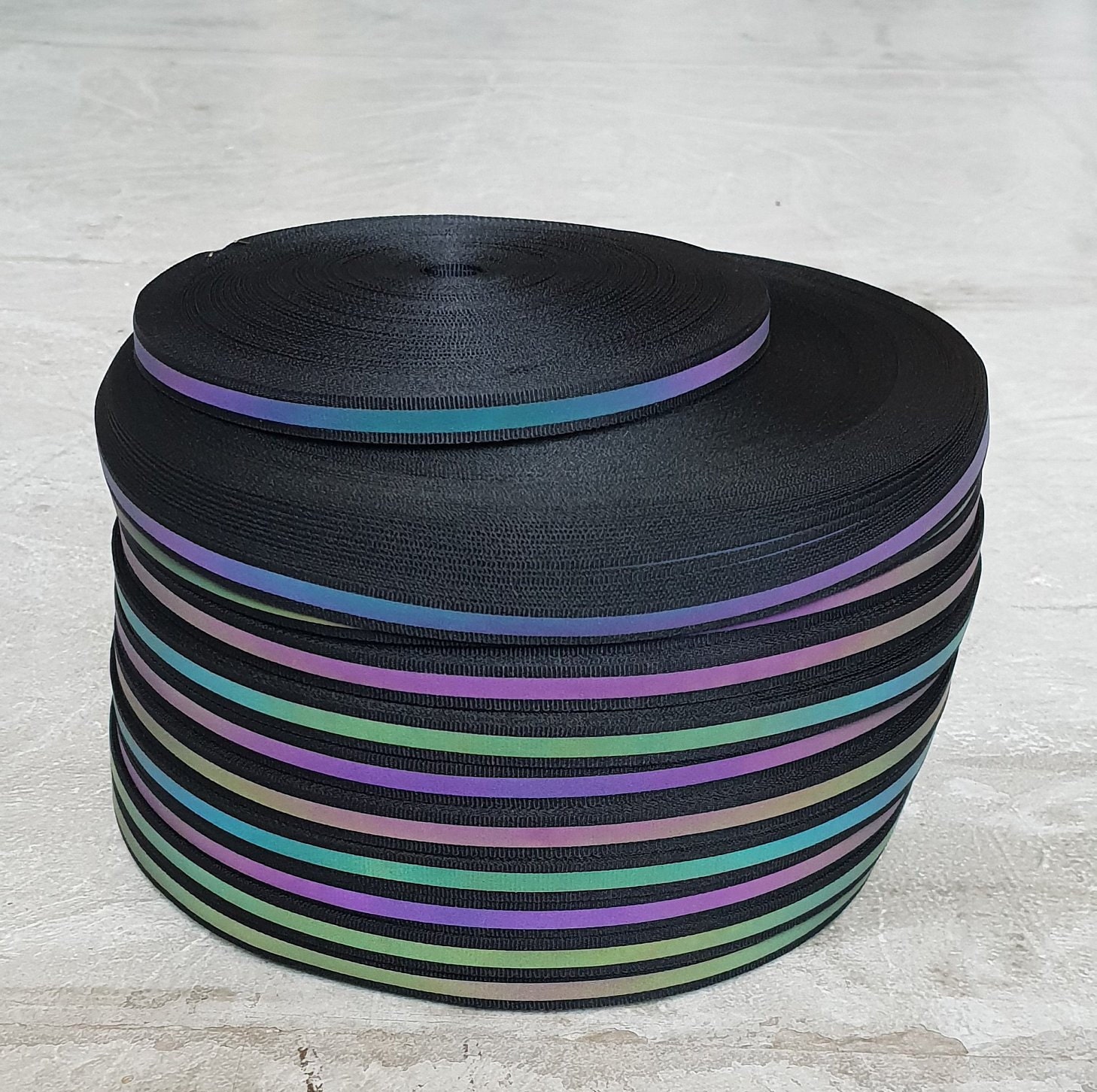 Rainbow Reflective Grosgrain Iridescent Tape in Various Widths, Sew On ...