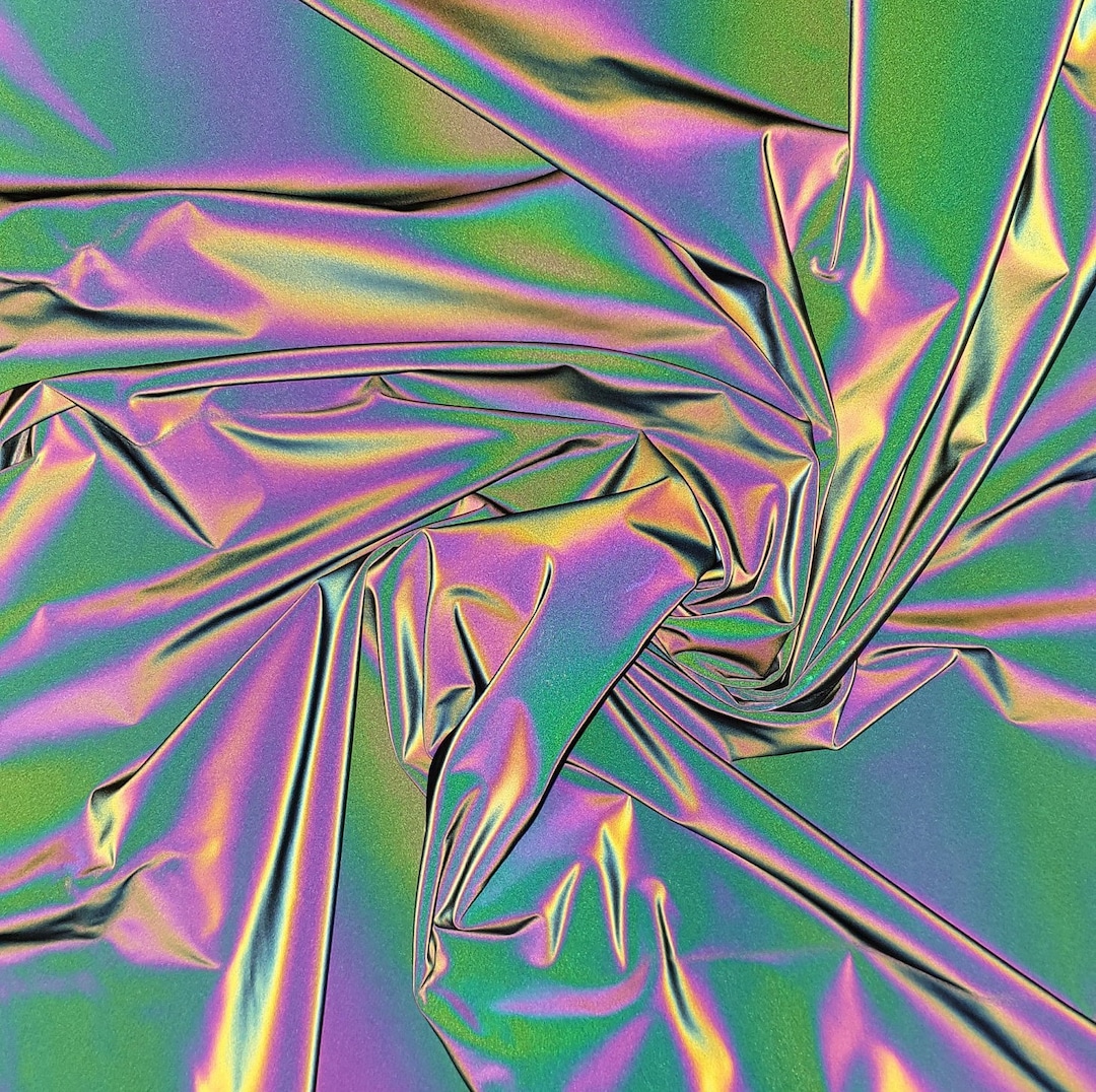 Iridescent Reflective STRETCH Fabric, Spandex, 4-way Stretch, High-vis ...