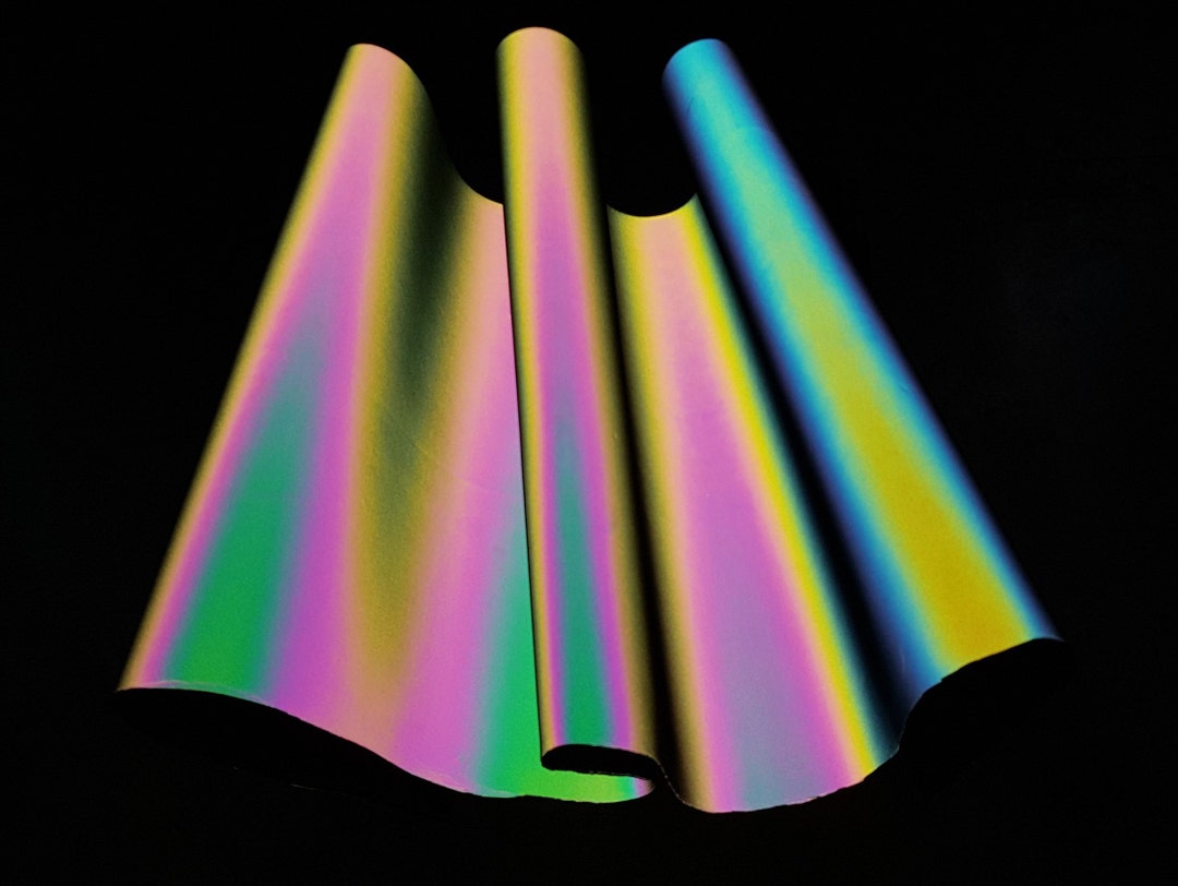 Reflective Iridescent Vegan Leather Rainbow Leatherette Fabric Material ...