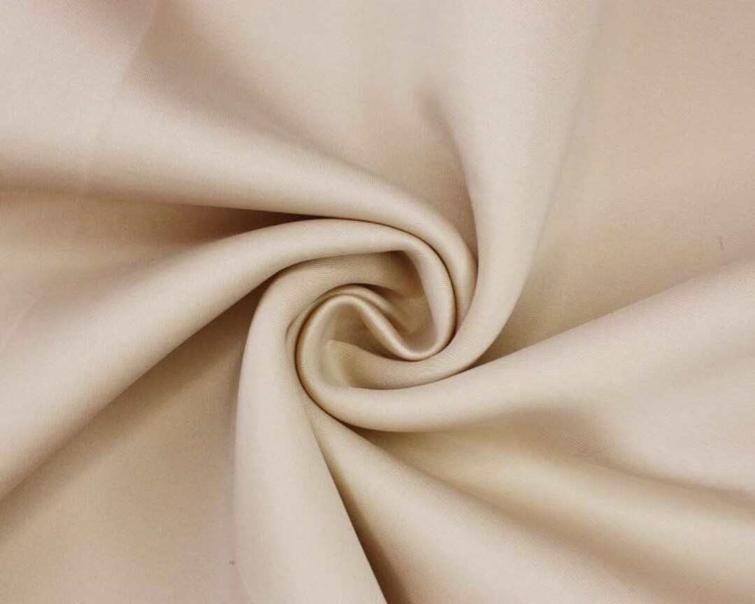 Beige Neoprene Fabric, 4-way Stretch Jersey, Double Sided, 59