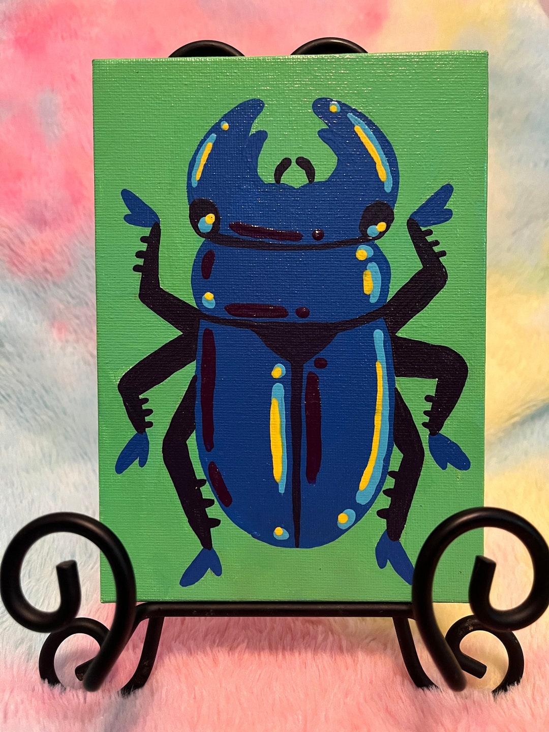Stag Beetle Painting - Etsy