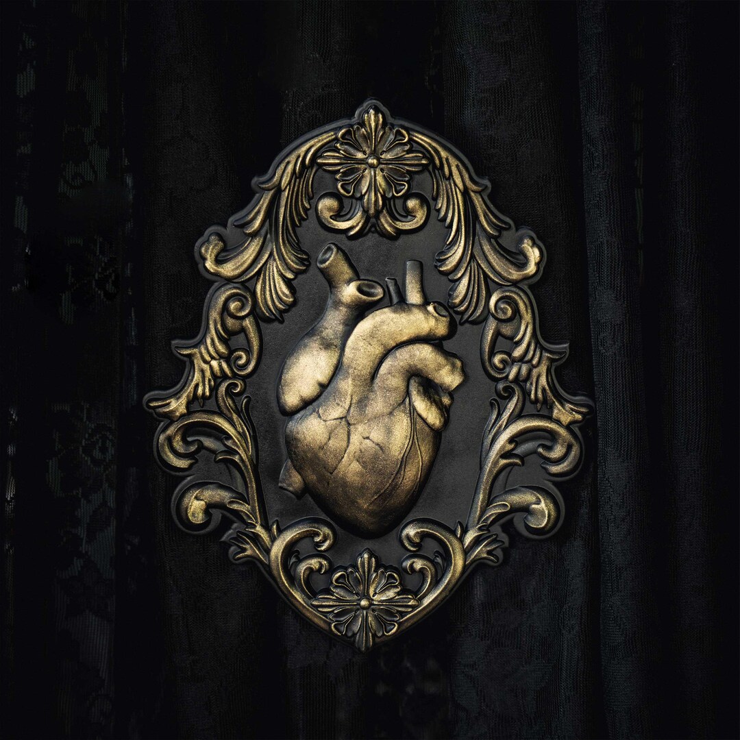 Heart of Gold Gothic Plaque | Gothic Wall Plaque | Gothic Home Decor ...
