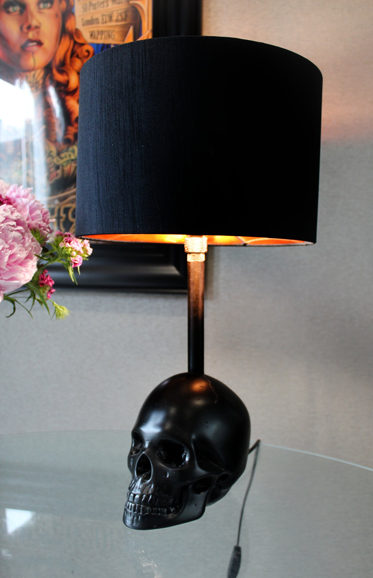 The Edison Skull Lamp Skull Decor by the Blackened Teeth - Etsy