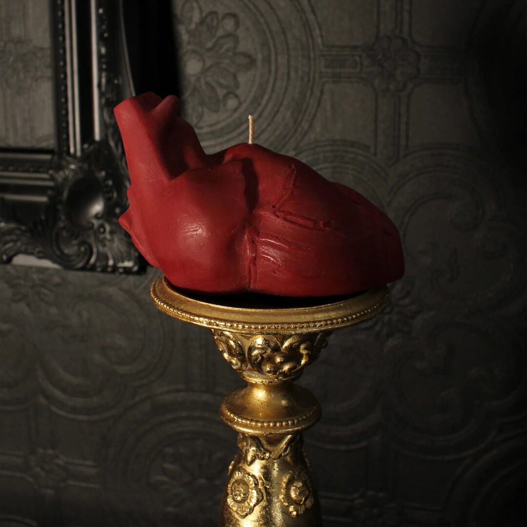 Blood Red Heart Candle Anatomical Heart Unique Candle Gothic Gift for ...