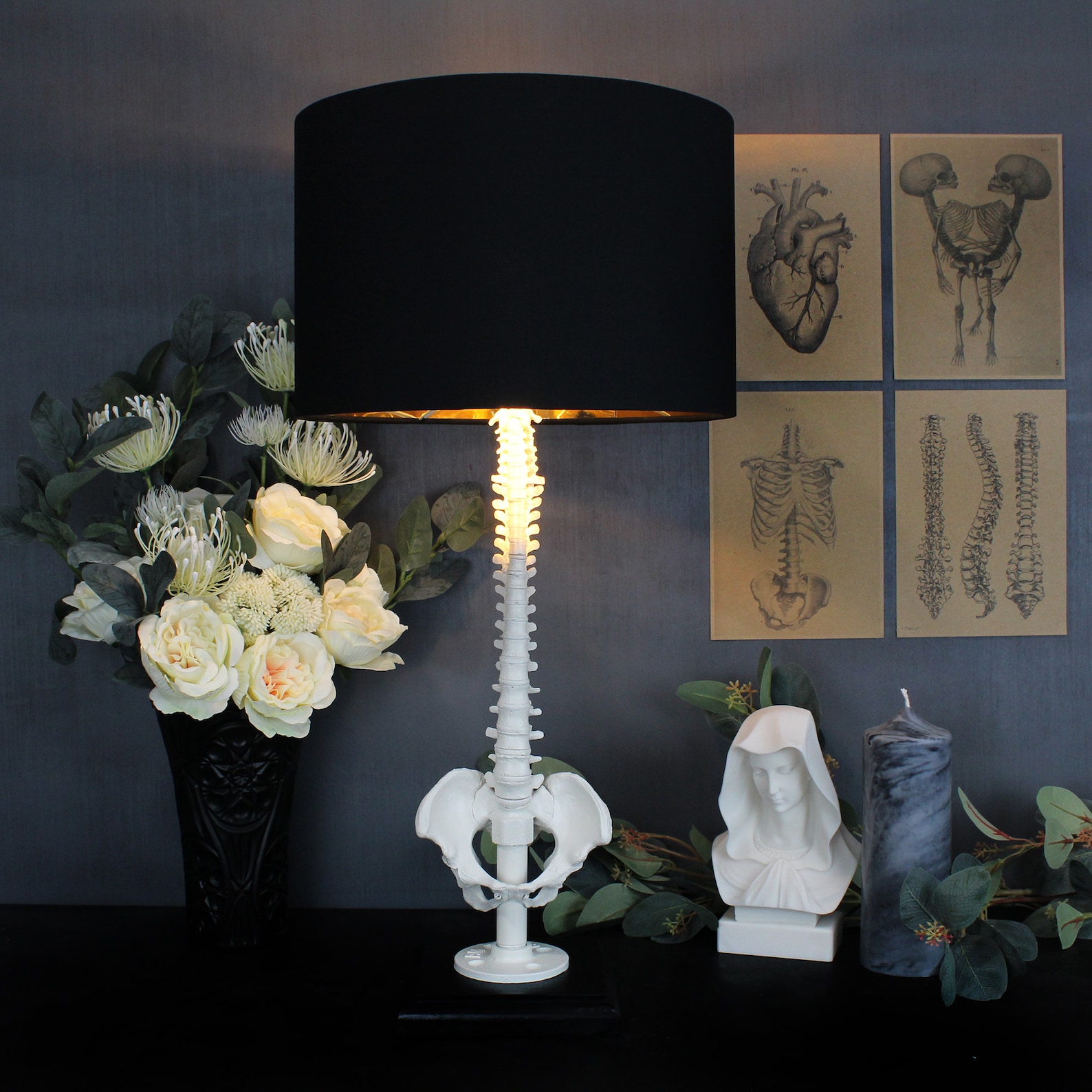 The Spine Lamp Handmade Gothic Home Decor by the Blackened - Etsy