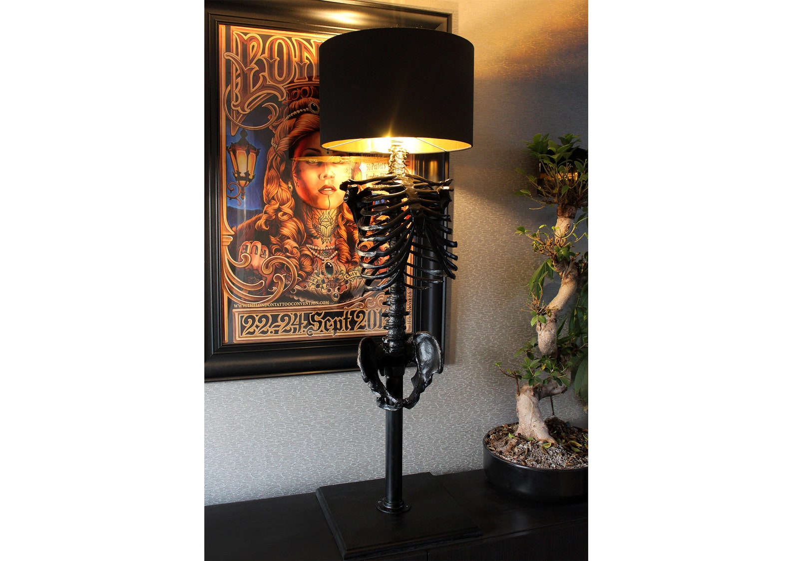 Skeleton Floor Lamp Gothic Home Decor Handmade by the - Etsy
