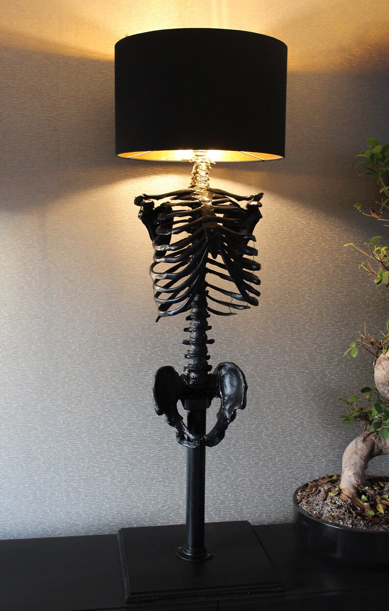 Skeleton Floor Lamp Gothic Home Decor Handmade by the - Etsy