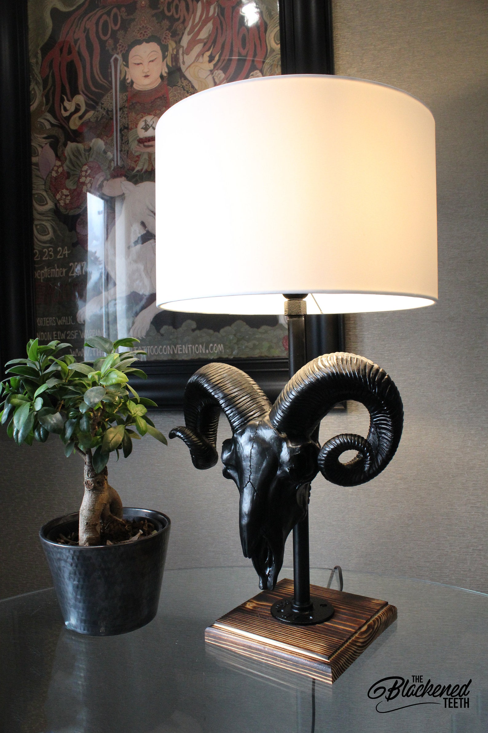 Ram Skull Table Lamp Gothic Home Decor Skull Decor - Etsy