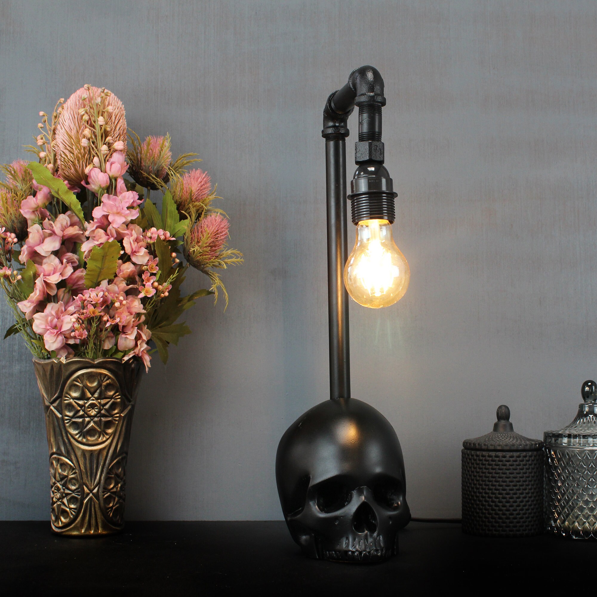 Talisman Skull Table Lamp Gothic Home Decor Handmade by - Etsy