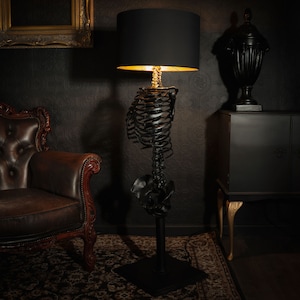 Skeleton Floor Lamp | Gothic Home Decor | Handmade by the Blackened ...