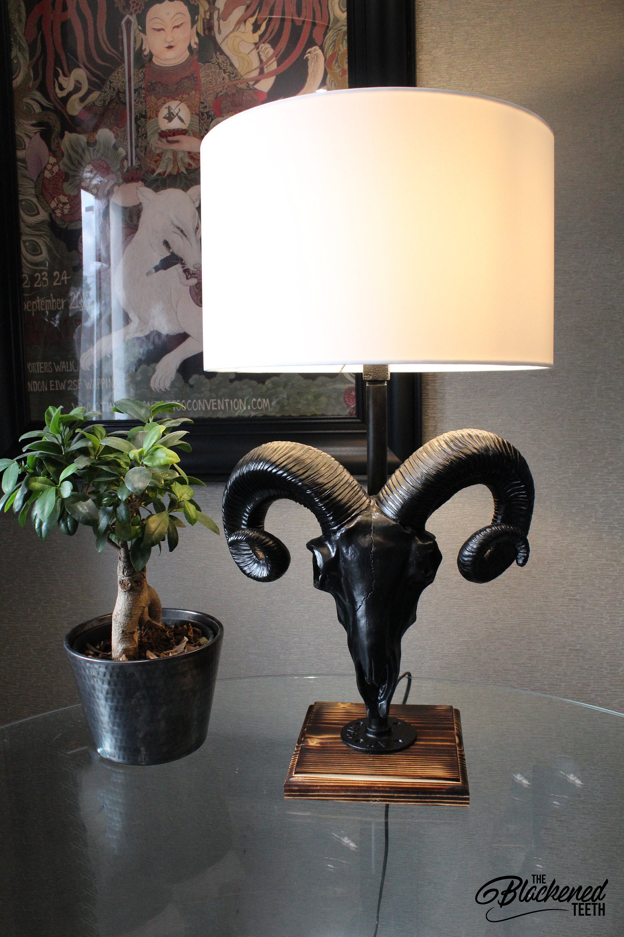 Ram Skull Table Lamp Gothic Home Decor Skull Decor - Etsy