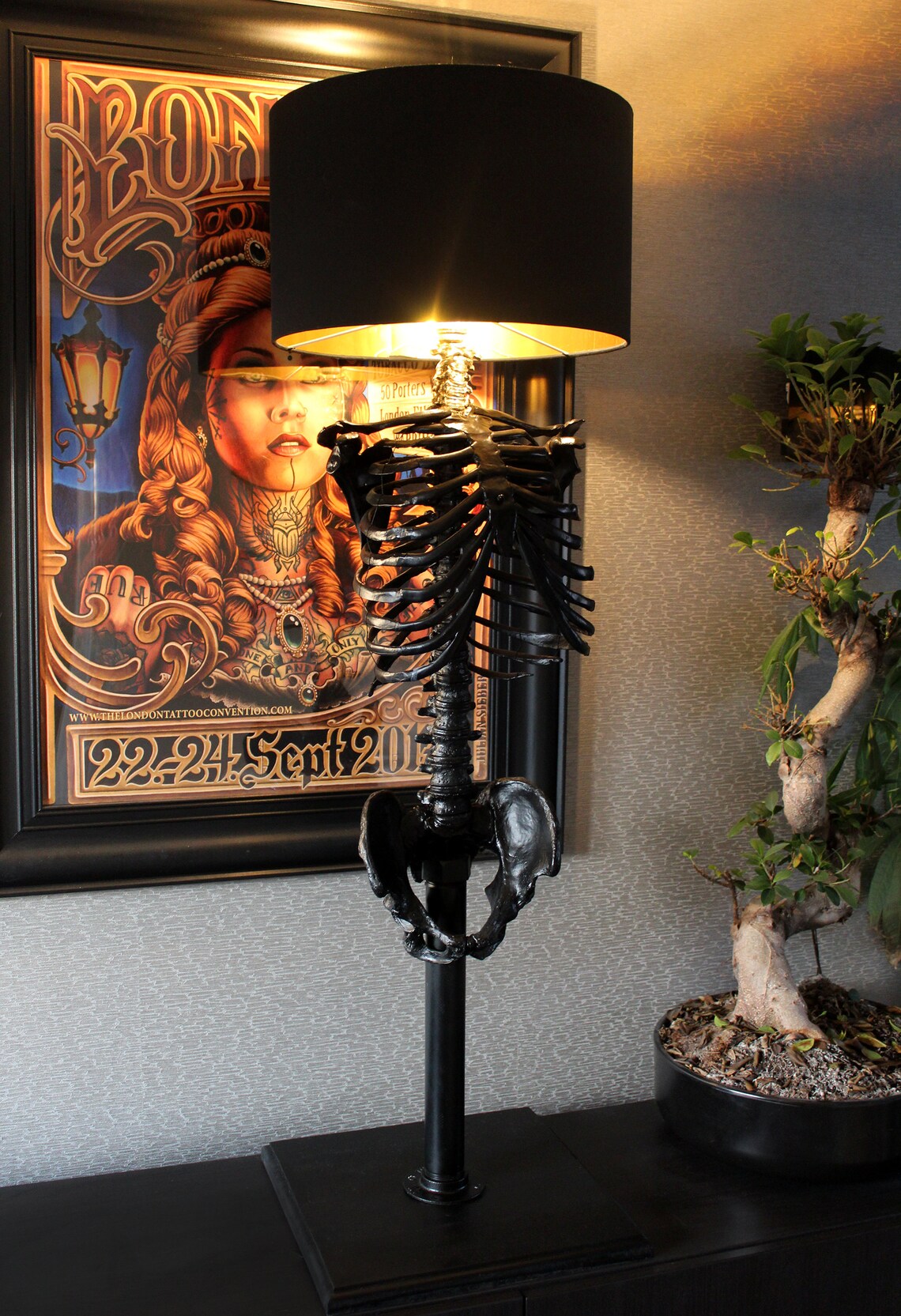 Skeleton Floor Lamp Gothic Home Decor Handmade by the - Etsy