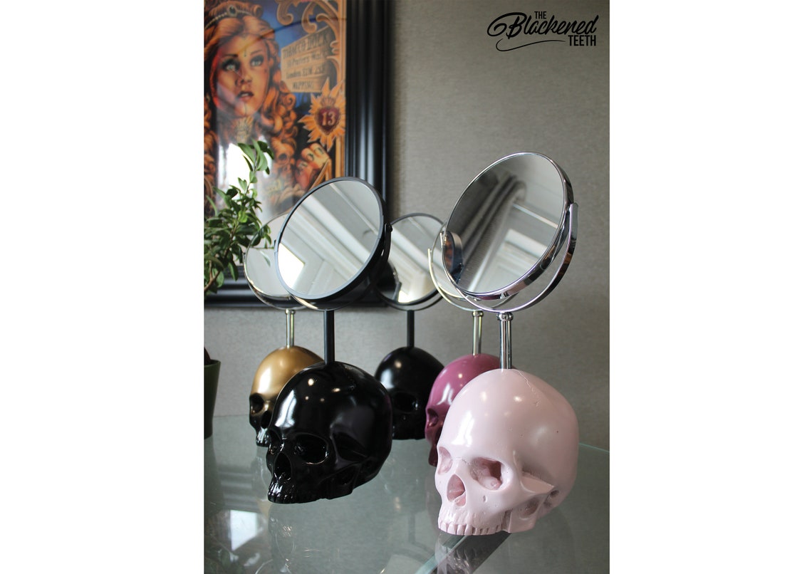 Skull Make up Mirror Pastel Gothic Home Decor Handmade by - Etsy UK