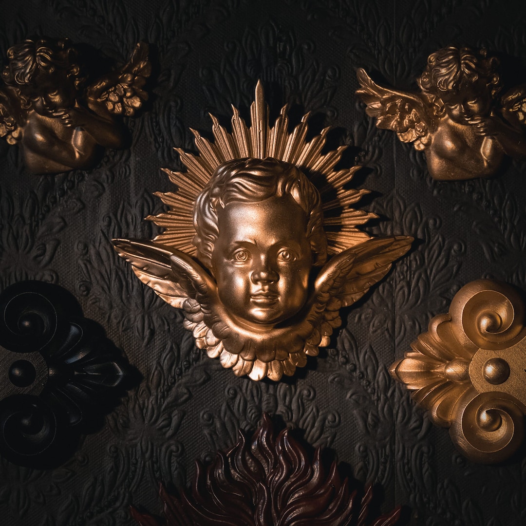 BEAU - Sunburst Cherub | Gothic Wall Hanging | Gothic Gallery Wall ...