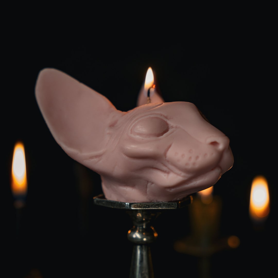 Sphynx Cat Candle | Gothic Candles | Handmade by the Blackened Teeth - Etsy