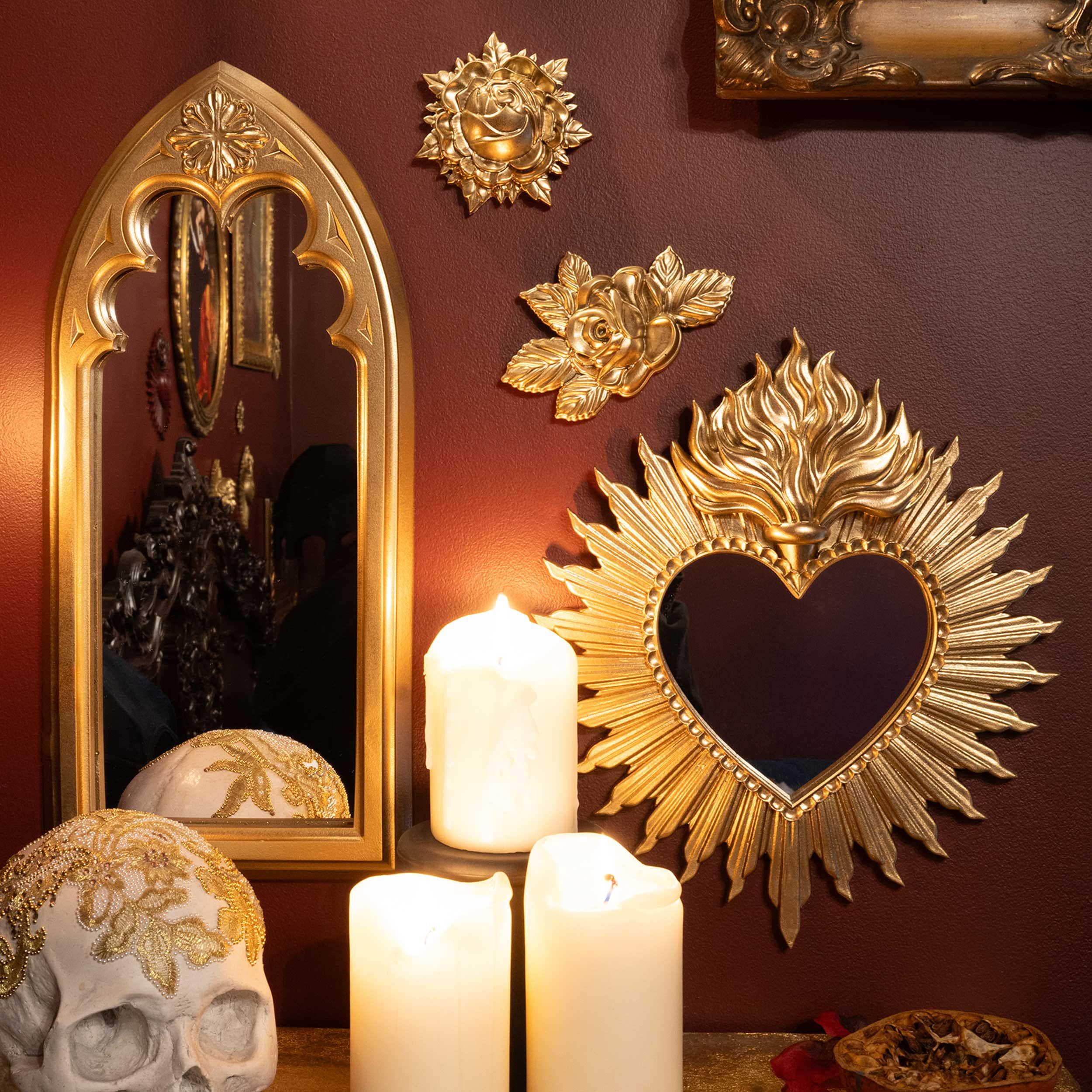 Rose Set Wall Plaques | Gothic Gallery Wall Gap Fillers | Small Wall ...
