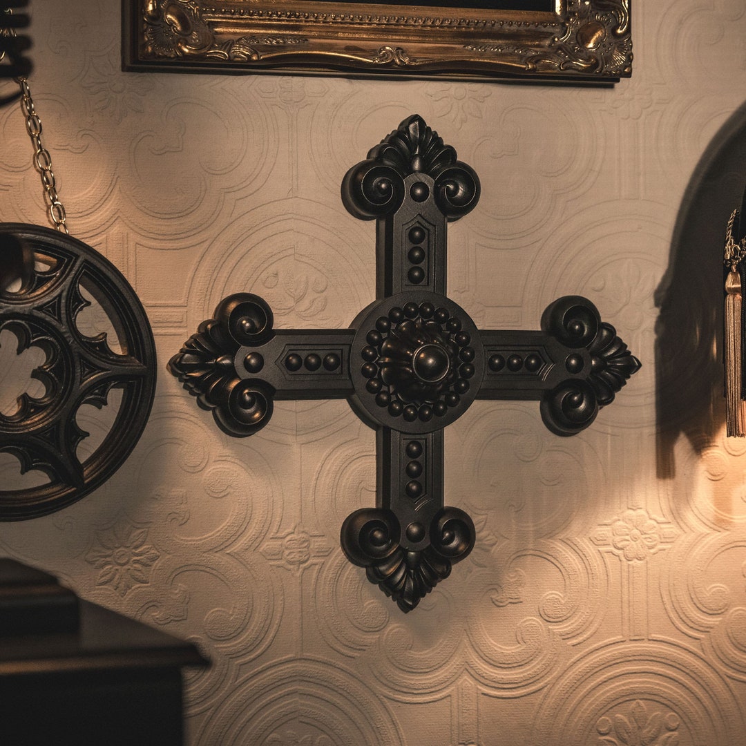 Baroque Cross Wall Hanging | Gothic Plaque | Gothic Gallery Wall ...