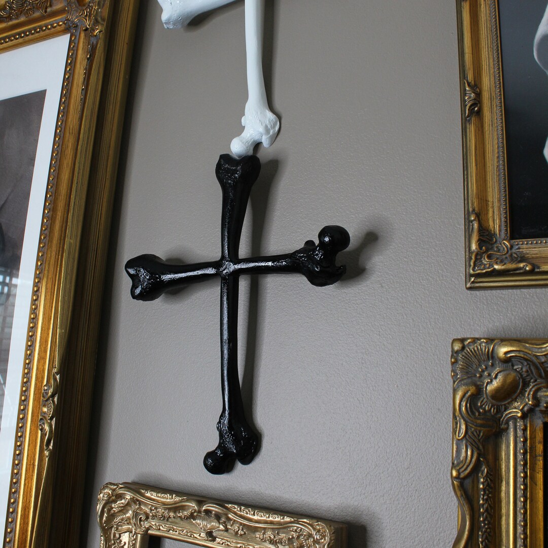 The Bone Cross - Wall Hanging Crucifix -gothic Wall Decor - Gothic ...