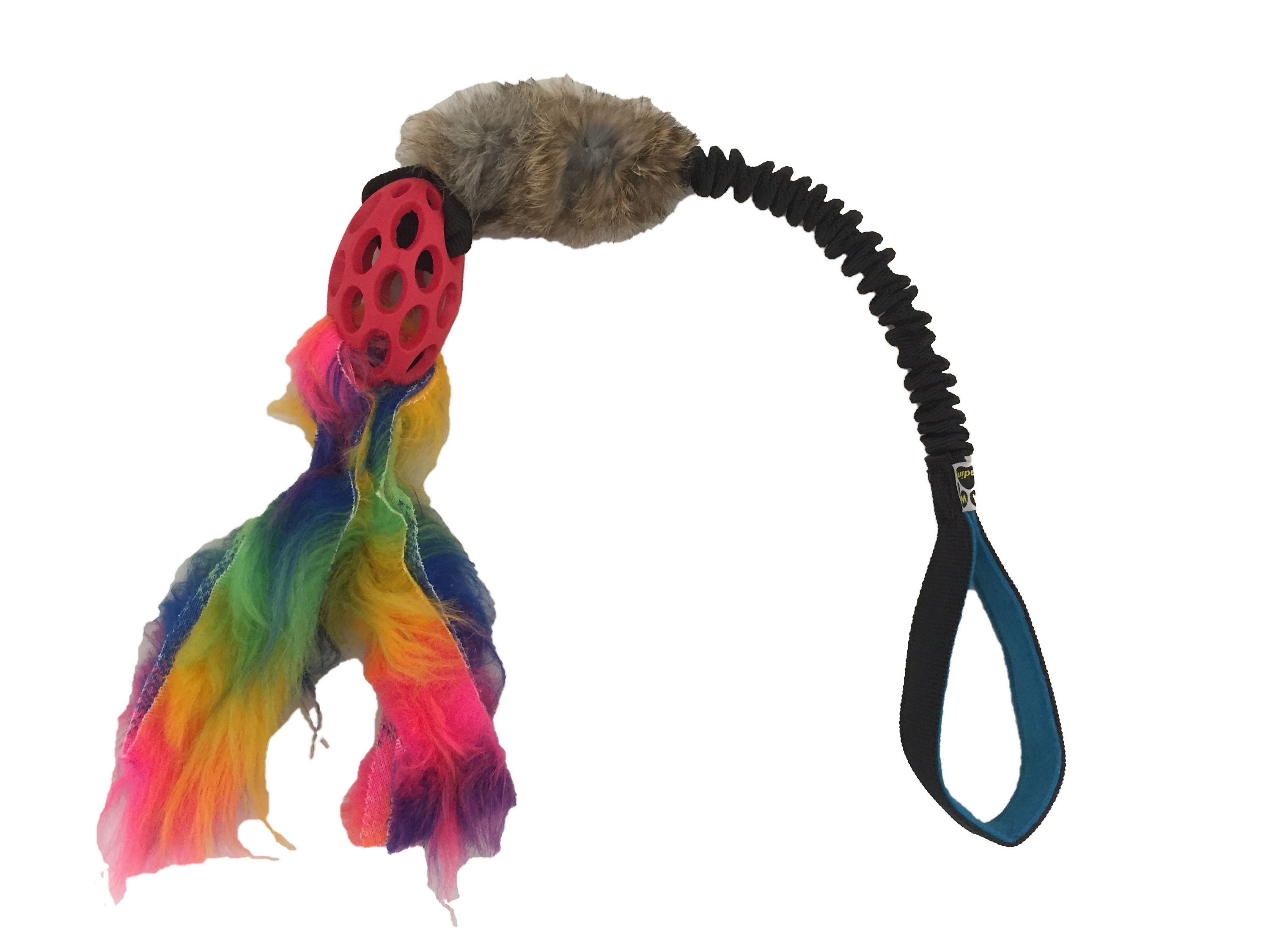 Paws Made Bobbins Bungee Tugger Rabbit Ball Rainbow Tug Dog | Etsy