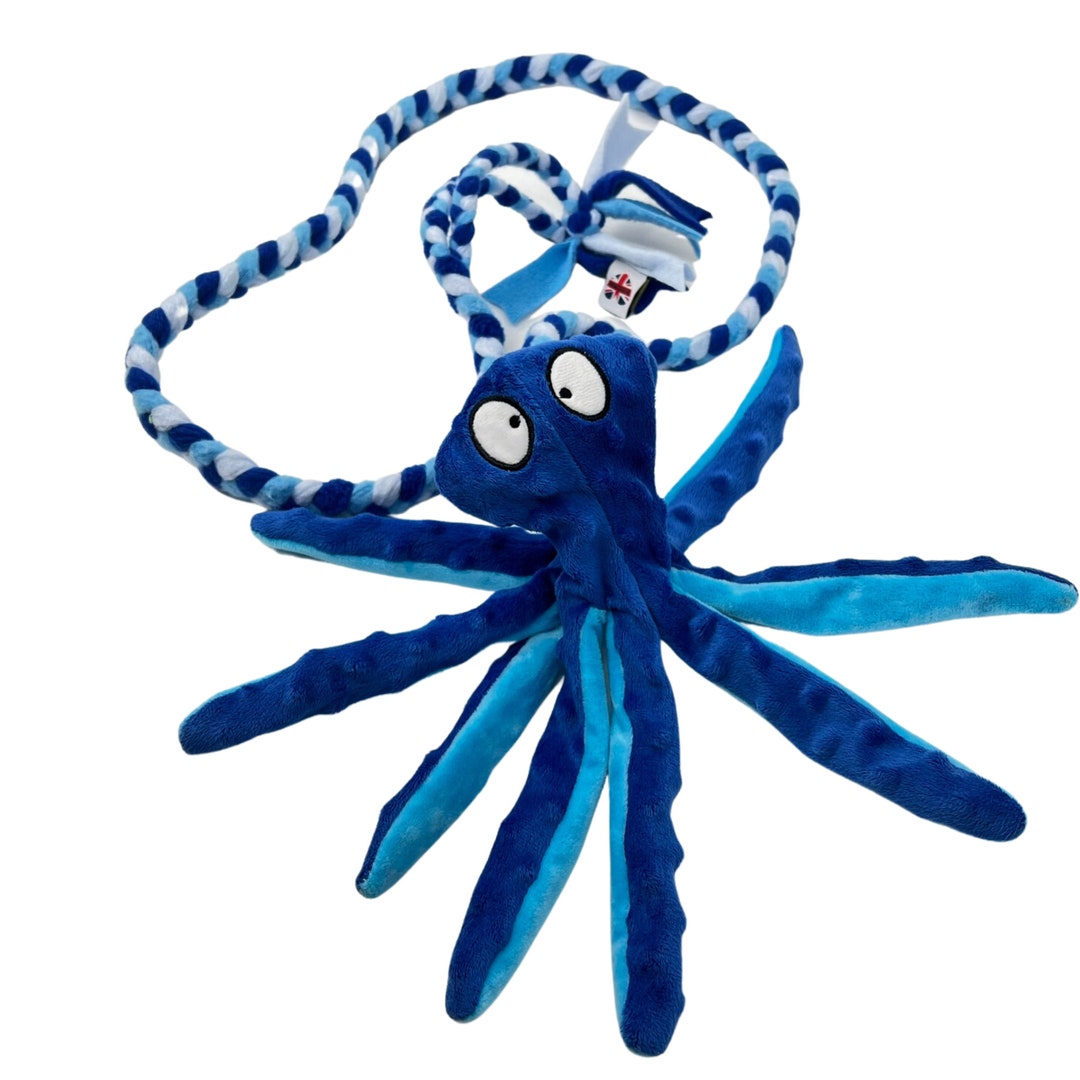 Paws Made™ the Octo Tug Extra Long Fleece Handle - Featuring Crinkle ...