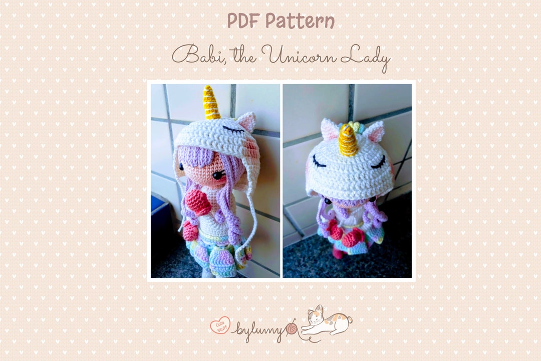 Babi, the Unicorn Lady Amigurumi Pattern DIGITAL PDF FILE - Etsy