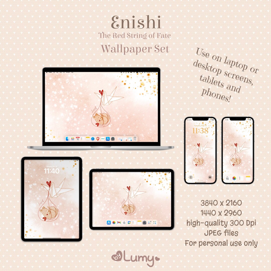 Enishi: the Red String of Fate DIGITAL WALLPAPER SET - Etsy