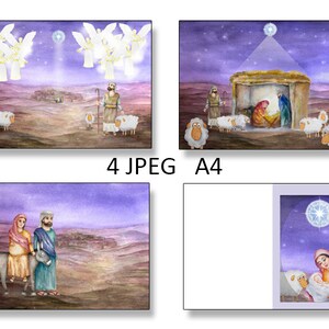 Bible Watercolor Clipart for Kids Sunday School Nativity Illustration ...