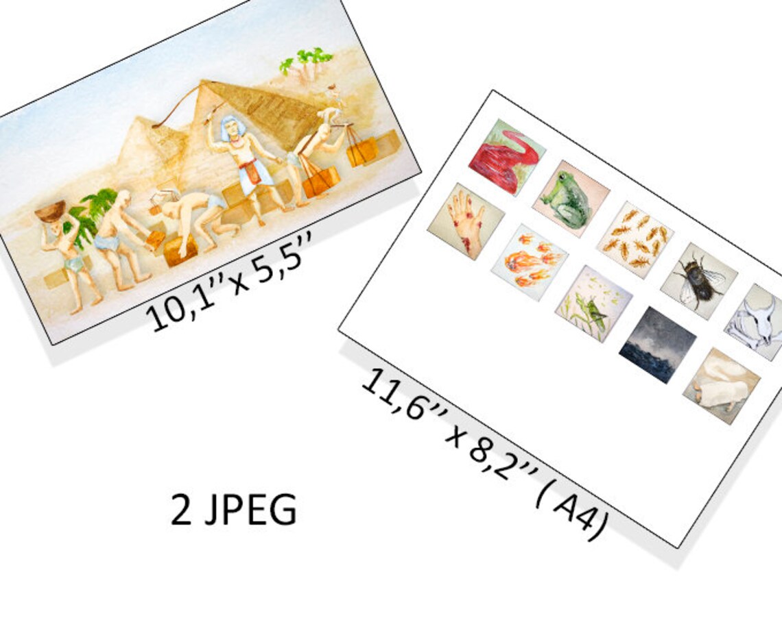 Bible Watercolor Clipart for Kids Sunday School Passover Illustration ...