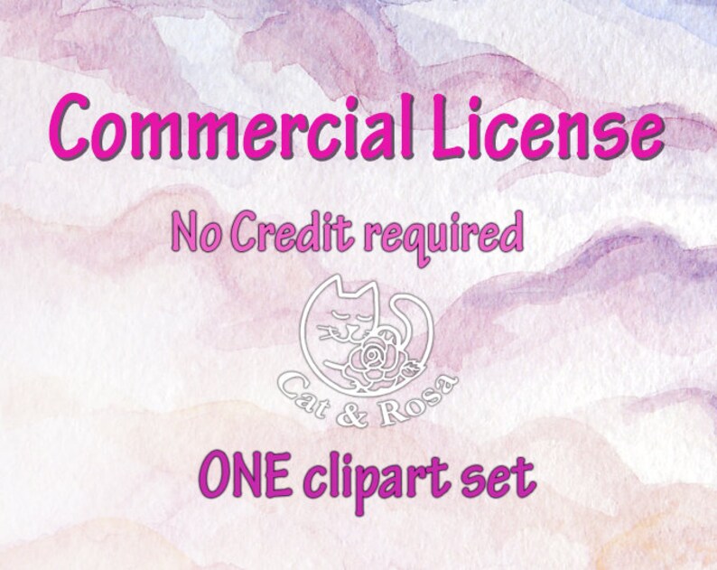 Commercial License to Use One Clipart Set for Small Business No Credit ...