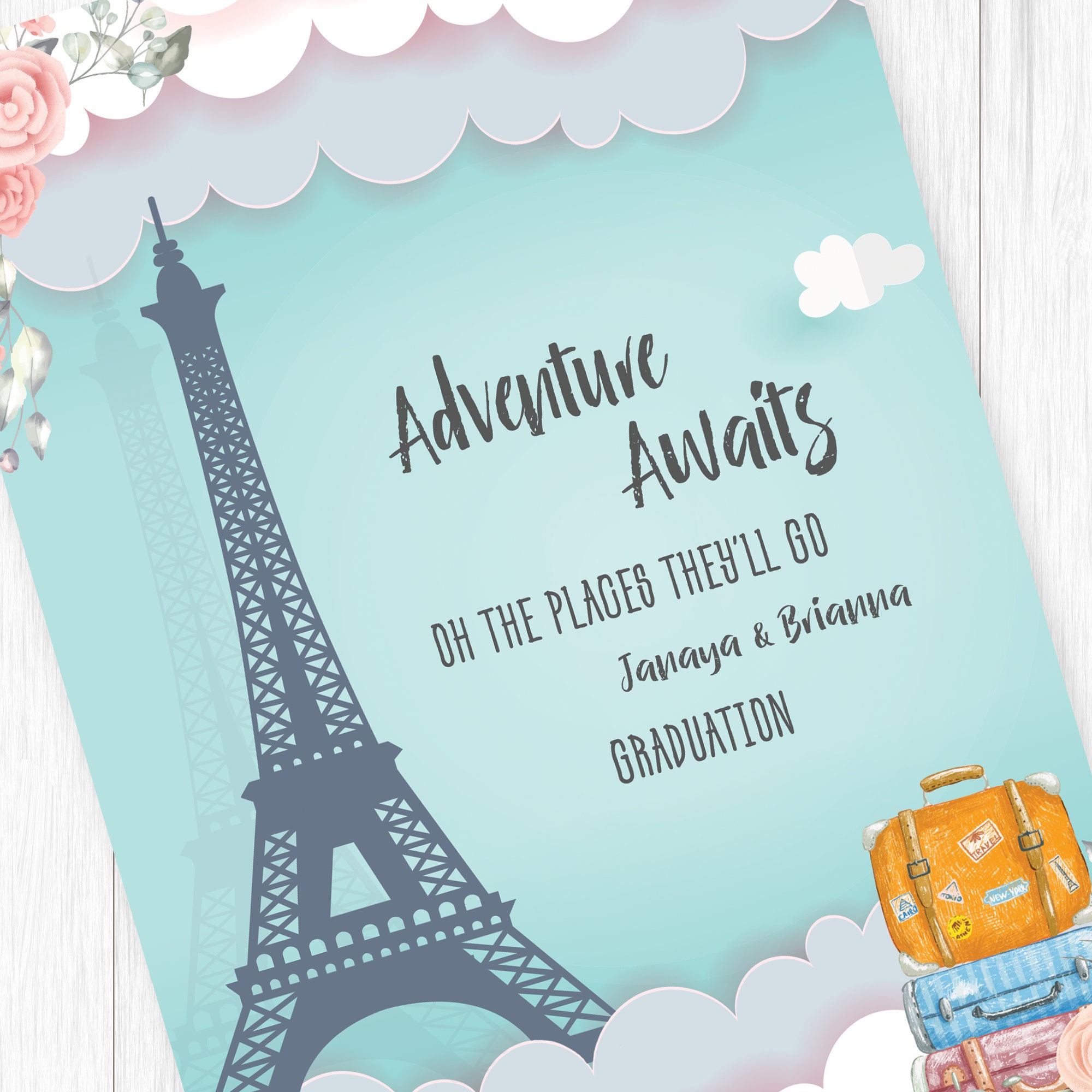 Paris Graduation Invitation A Night in Paris Invitation - Etsy