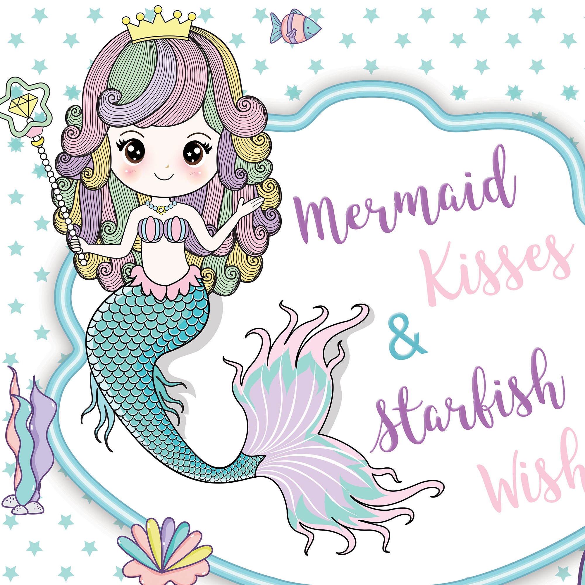 Mermaid Party Sign Birthday Sign Under the Sea Sign INSTANT - Etsy