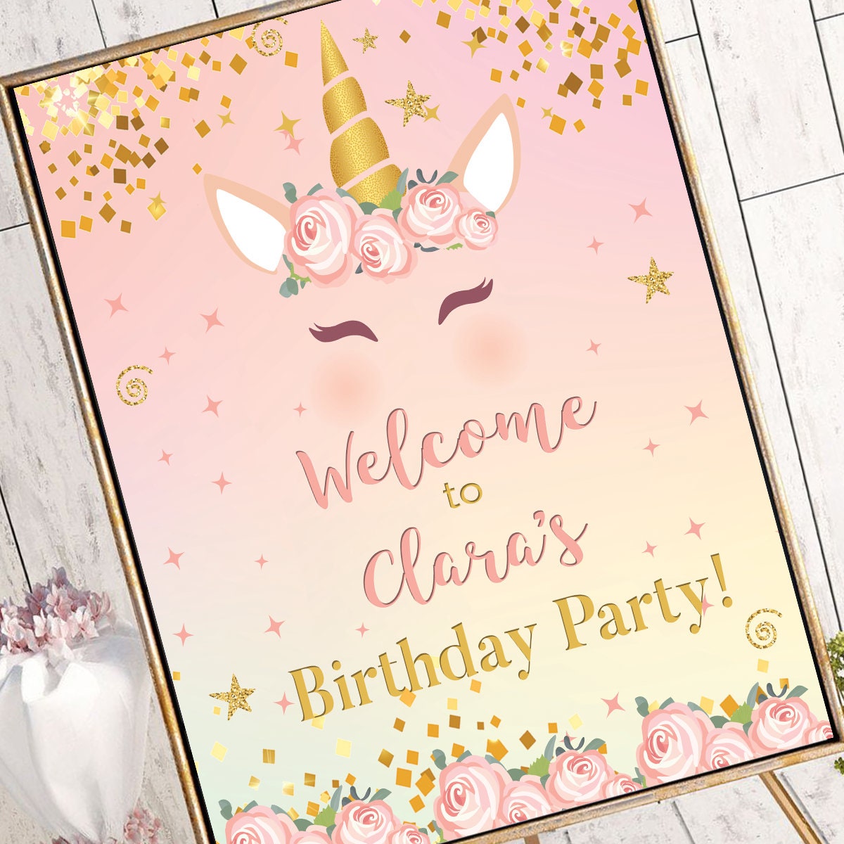 Unicorn Magical Welcome Sign Birthday Party Pastel Unicorn - Etsy