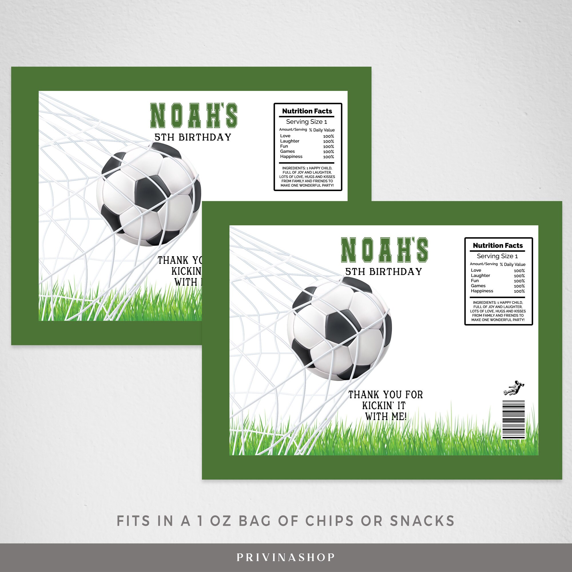 Soccer Custom Chip Bag Birthday Party Potato Chip Bag Football - Etsy