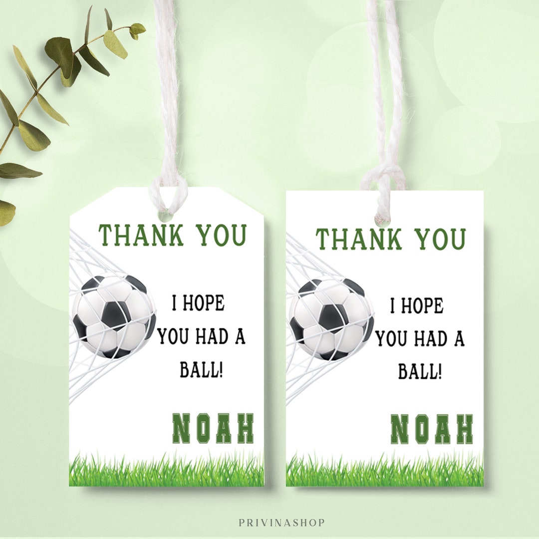 Soccer Gift Thank You Favor Labels Football Tags Soccer - Etsy