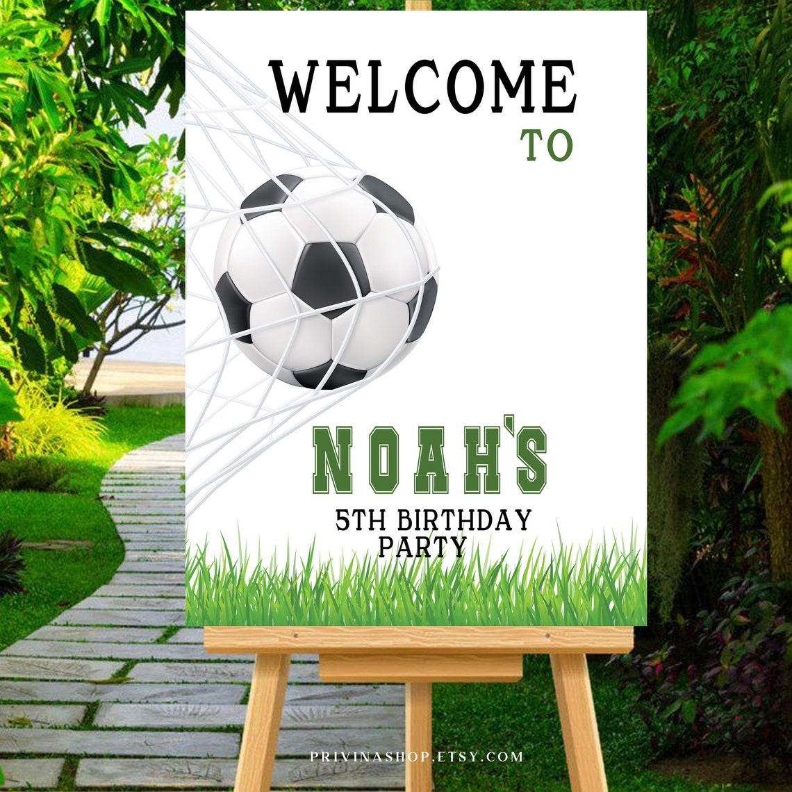 Soccer Birthday Welcome Sign Soccer Ball Party Welcome Poster - Etsy